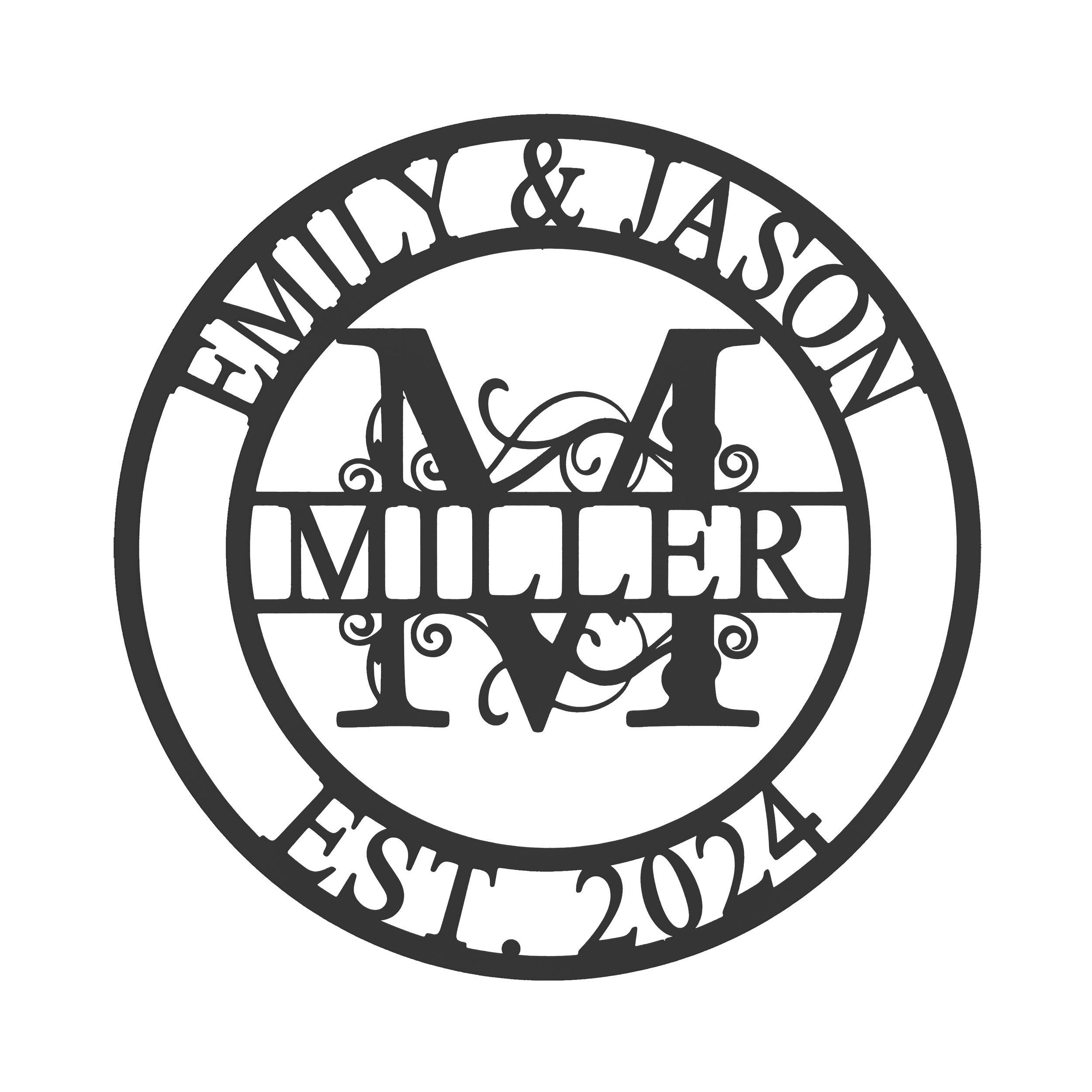 Custom Family Monogram Sign $29 at Brad's Deals