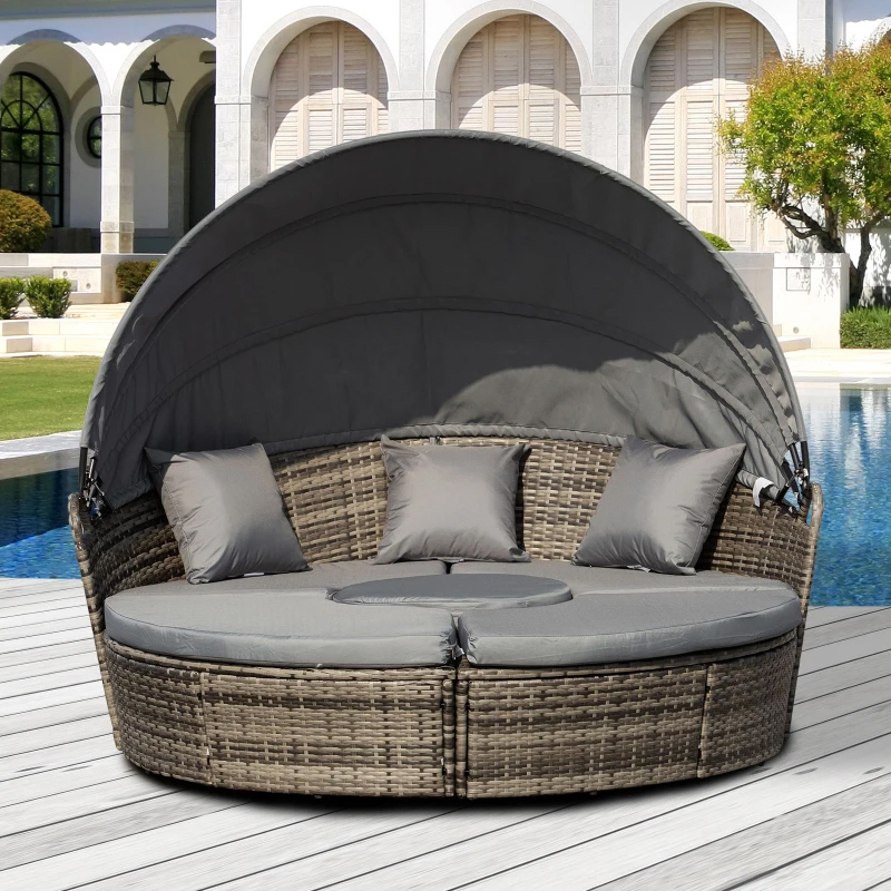 Patio Daybed with Canopy & Table $339 at Brad's Deals