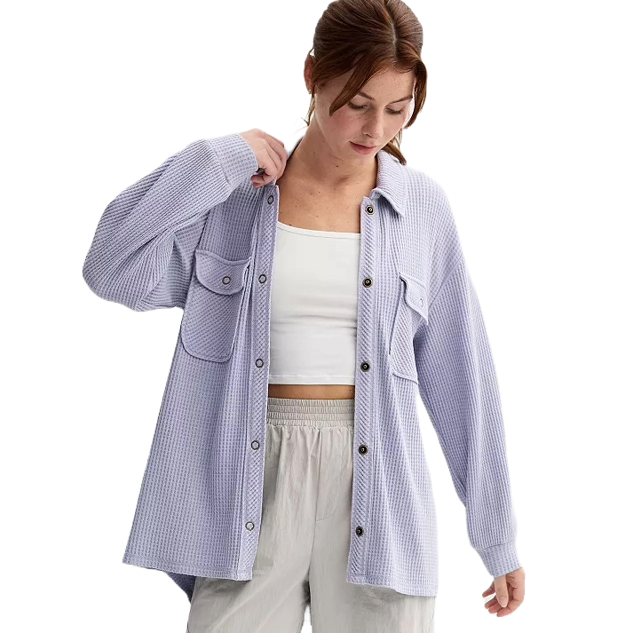 Juniors' Snap-Front Shacket $11 at Brad's Deals