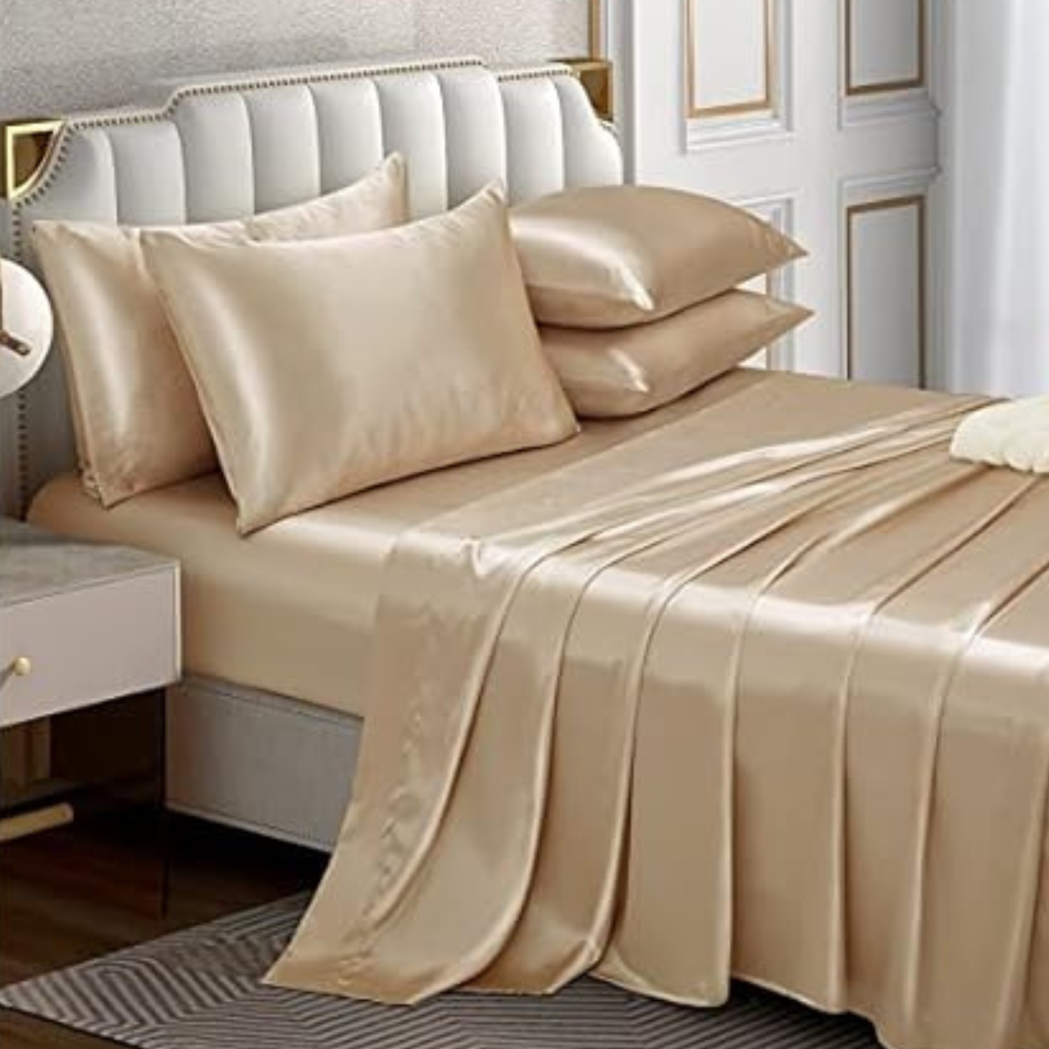 6pc Queen Satin Sheet Sets $21 at Brad's Deals