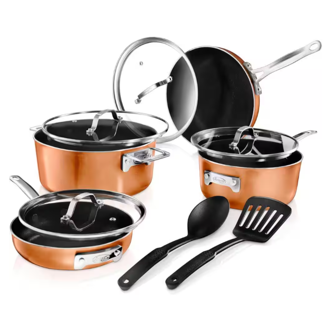 10pc Gotham Steel Stackable Cookware $90 at Brad's Deals