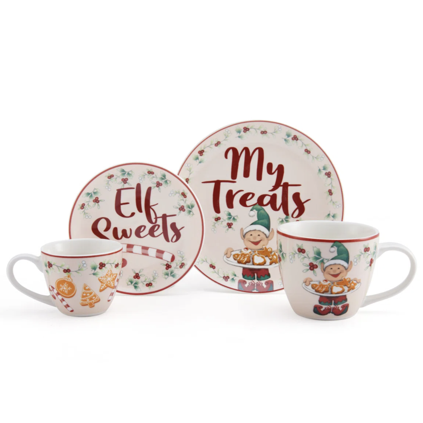 4-Piece Holiday Treat Plate Set $25 at Brad's Deals