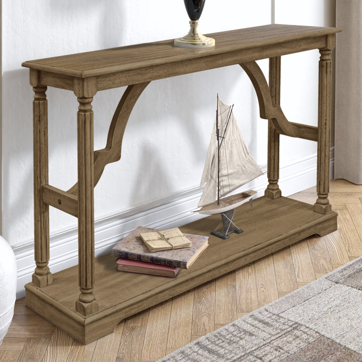 Solid Wood Farmhouse Console Table $95 at Brad's Deals