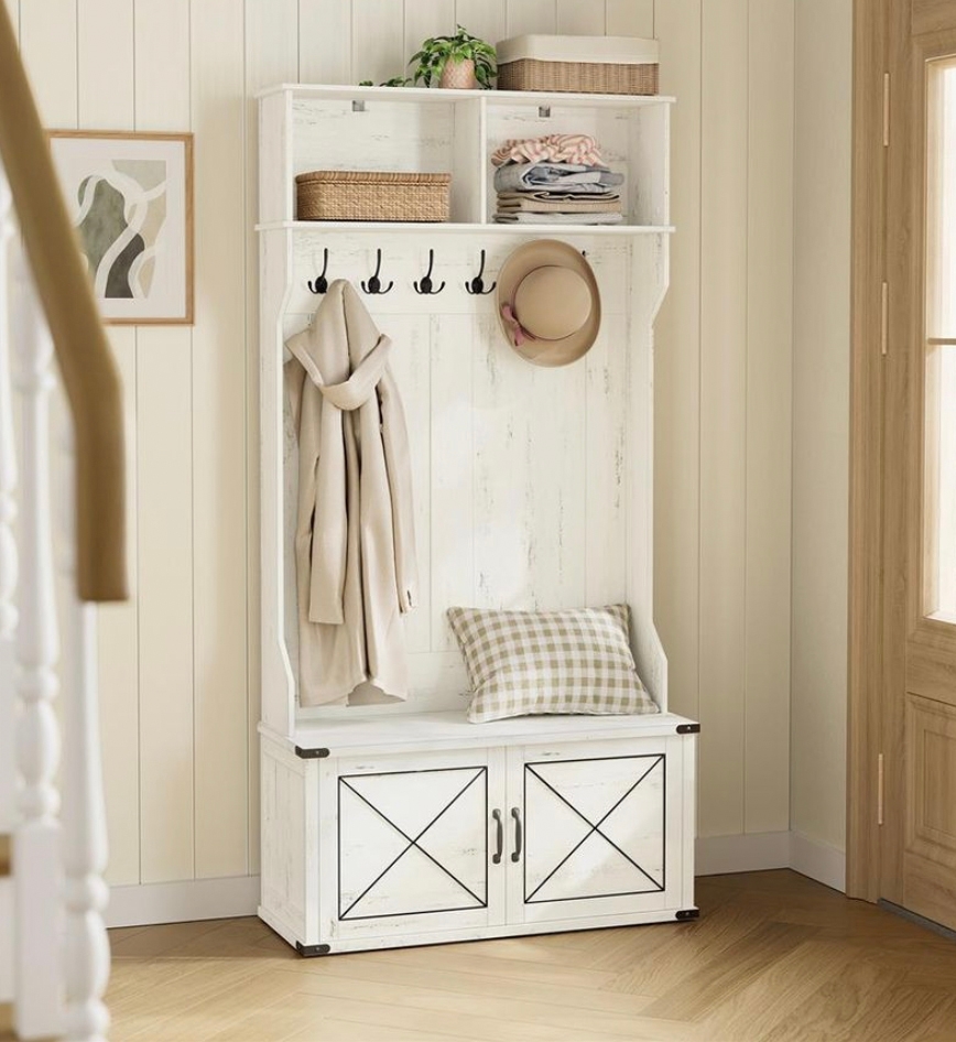 Farmhouse-Style Hall Tree $169 Shipped