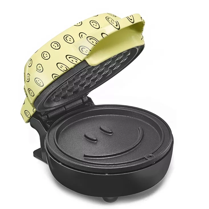 Smiley Face Mini Waffle Maker $5 at Brad's Deals