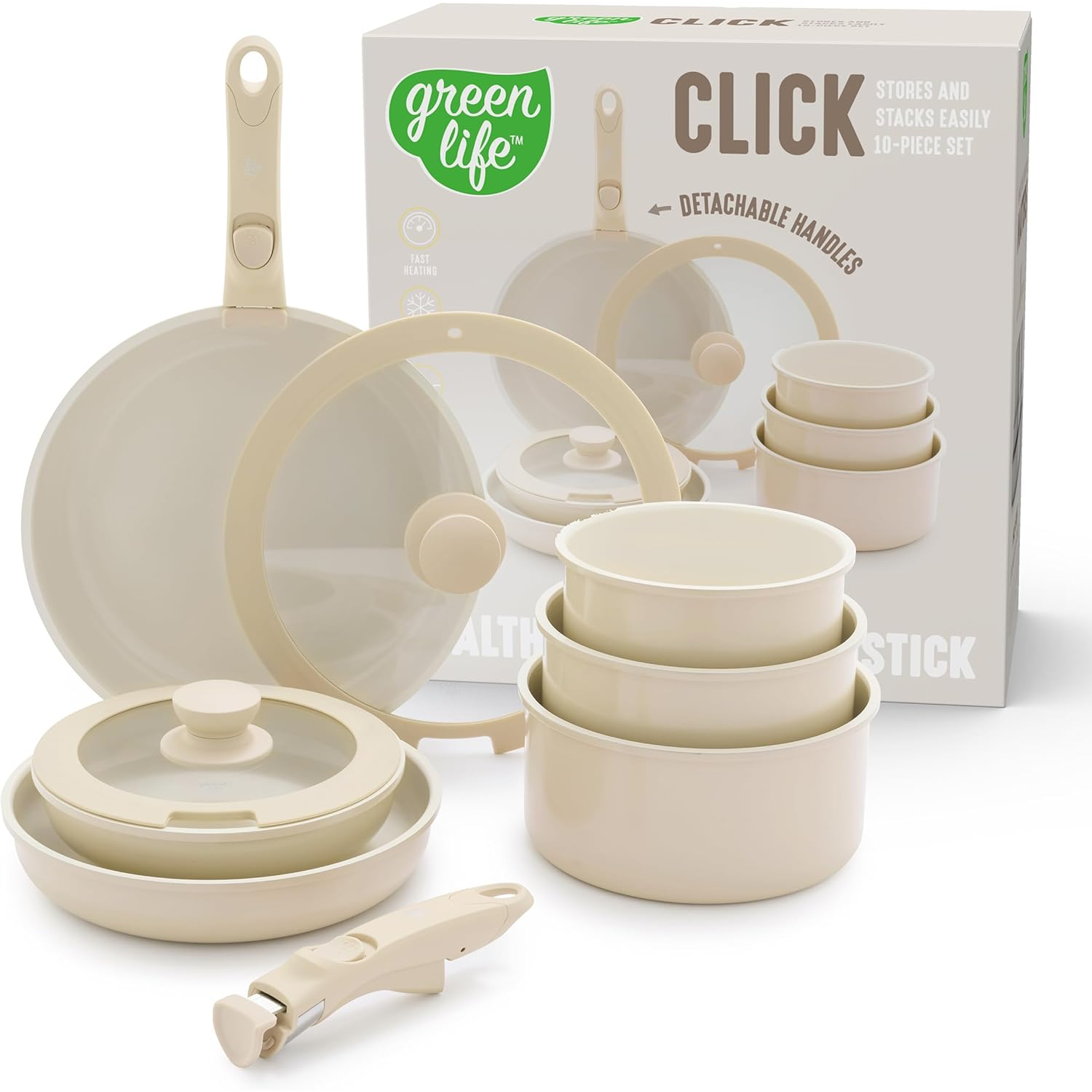 GreenLife 10pc Pots & Pans Set $47 at Brad's Deals