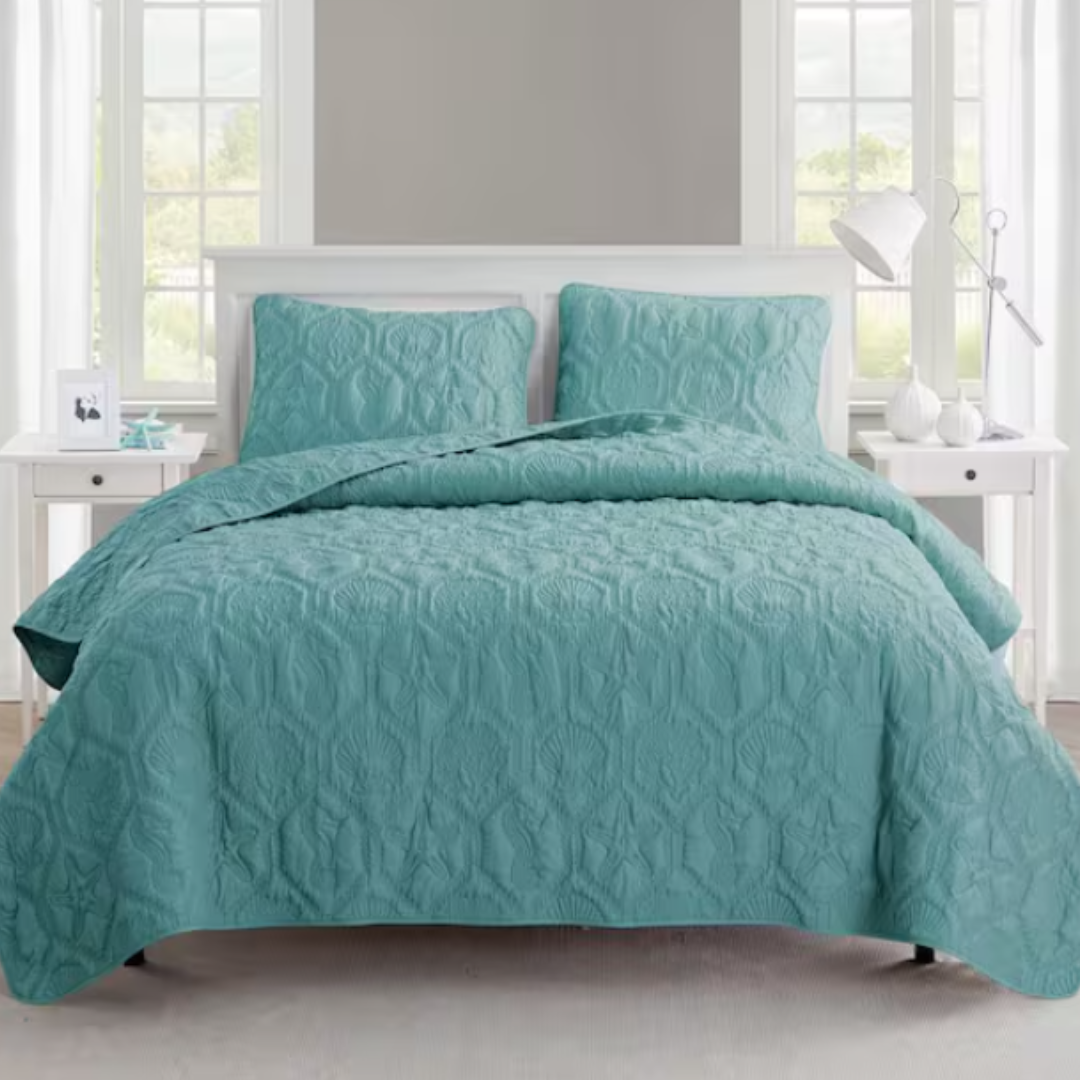 3pc King Beachy Embossed Quilt Set $27 at Brad's Deals