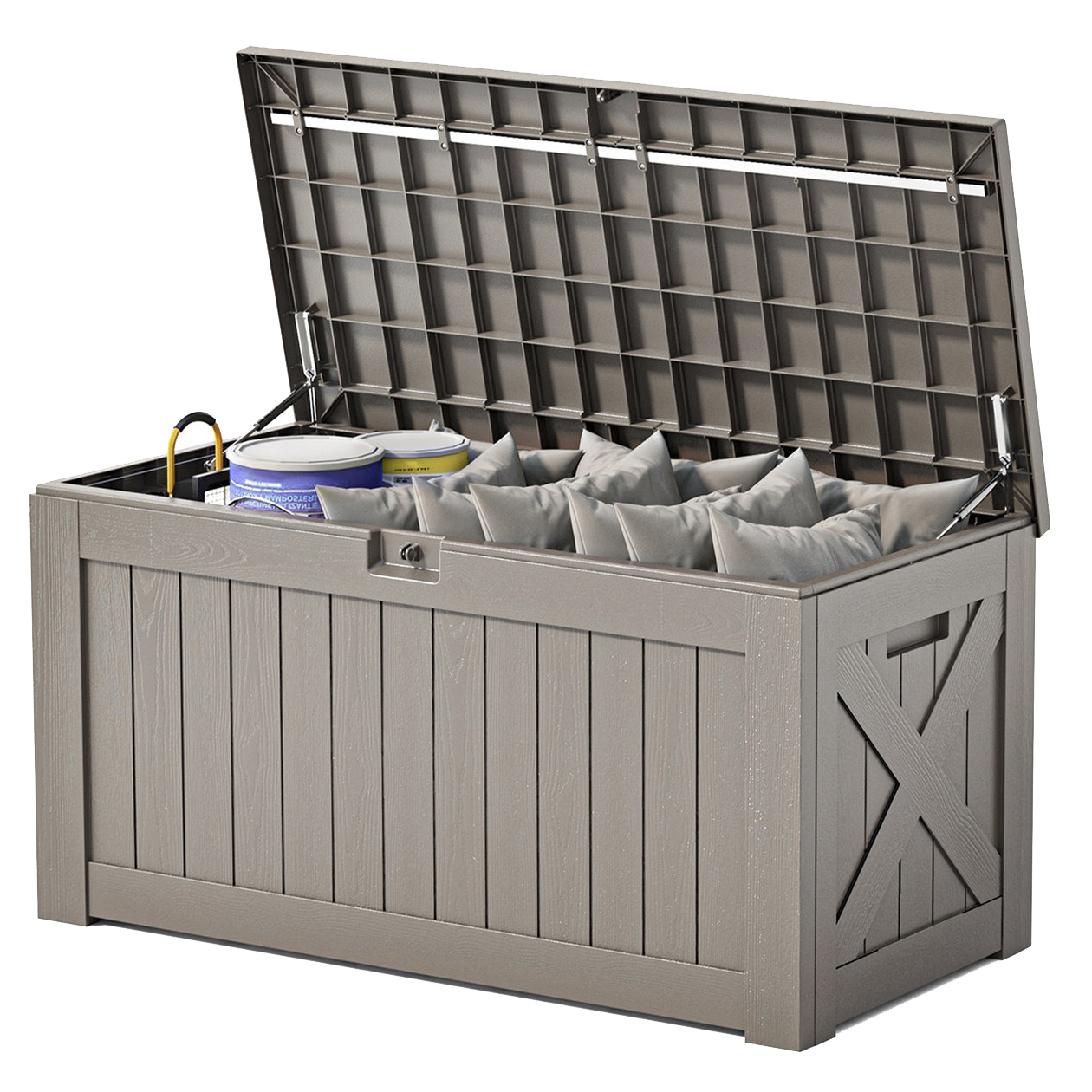 120-Gallon Hydraulic-Hinged Deck Box $102 at Brad's Deals