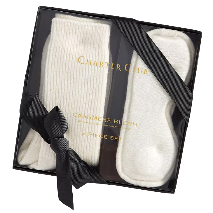 Boxed Cashmere Sleep Mask + Socks Set $26 at Brad's Deals