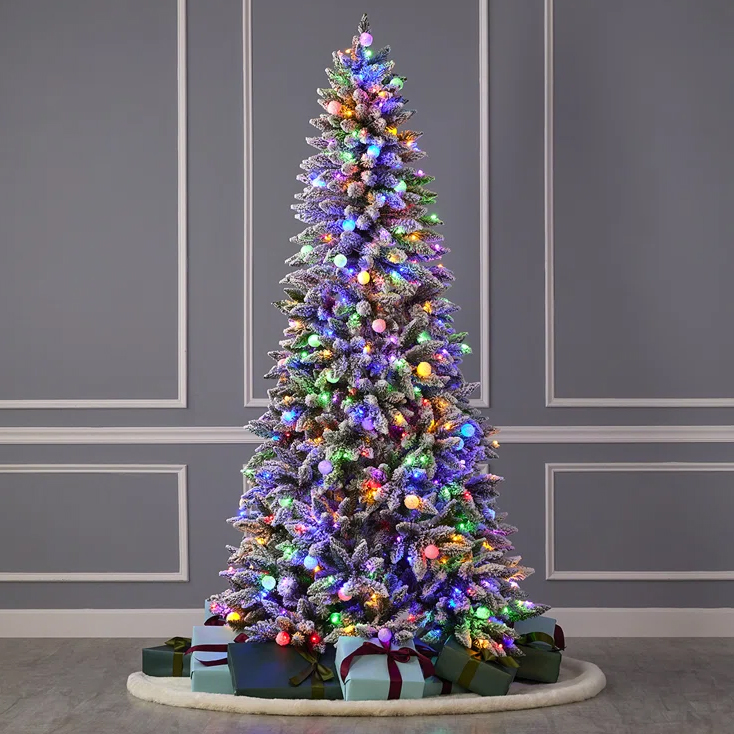 7' Pre-Lit Flocked Christmas Tree $66 at Brad's Deals