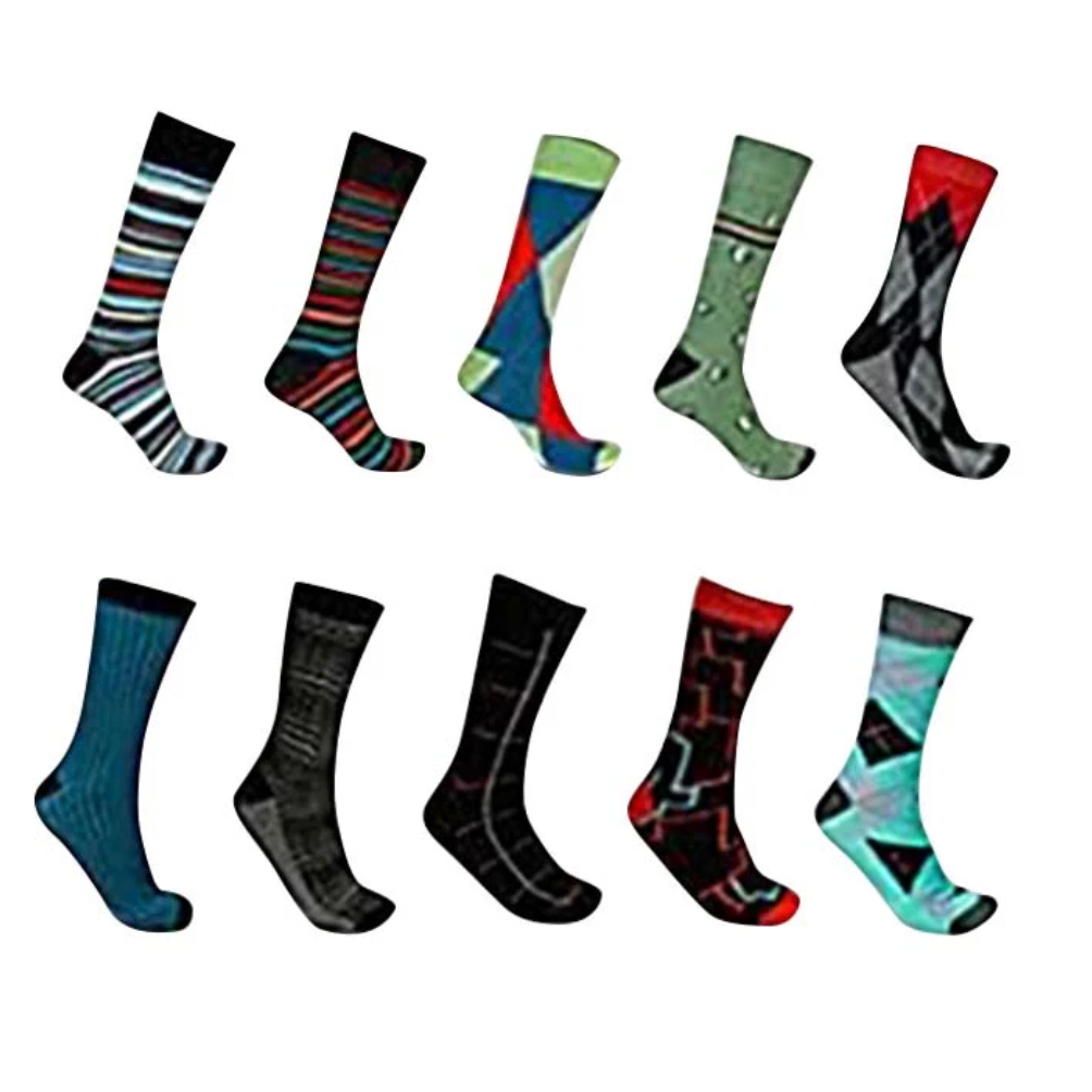 10 Pairs of Men's Printed Socks $15 at Brad's Deals