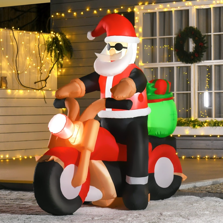 Santa Riding Motorcycle Inflatable $45 at Brad's Deals