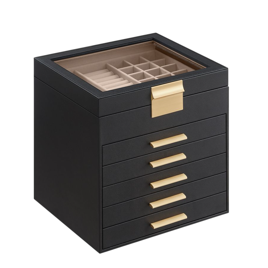6-Layer Glass Top Jewelry Box $48 at Brad's Deals