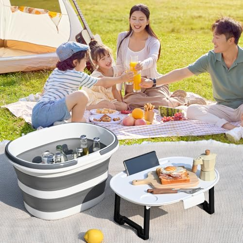 Collapsible Bucket with Tabletop Lid $16 at Brad's Deals