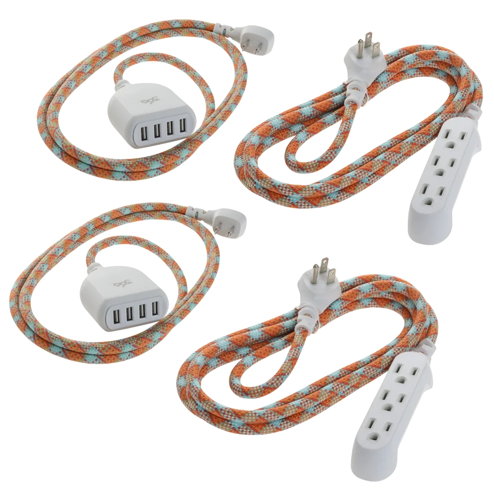 4pc Braided Extension Cord Set $20 at Brad's Deals