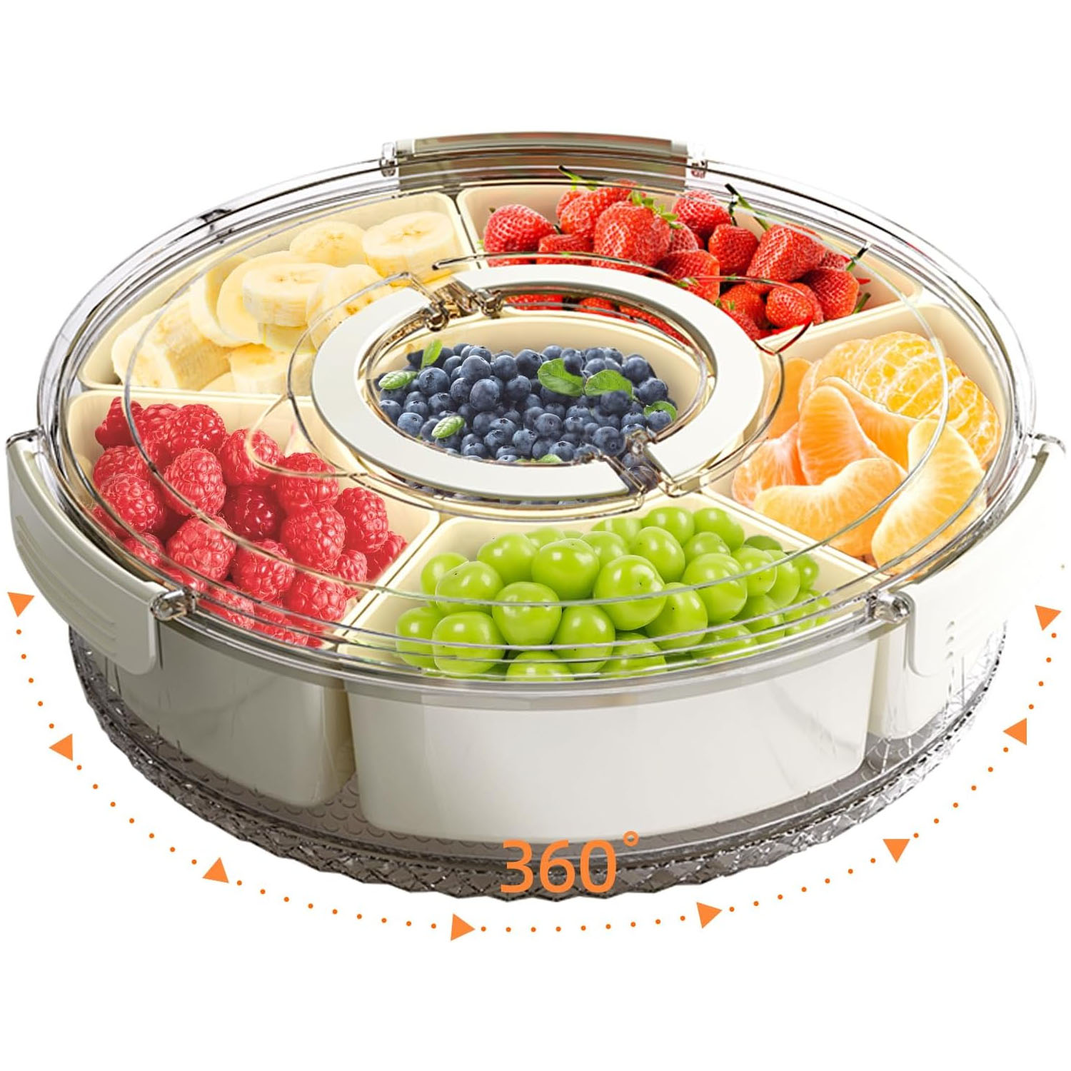 Spinning Snack Tray with Locking Lid $20 at Brad's Deals