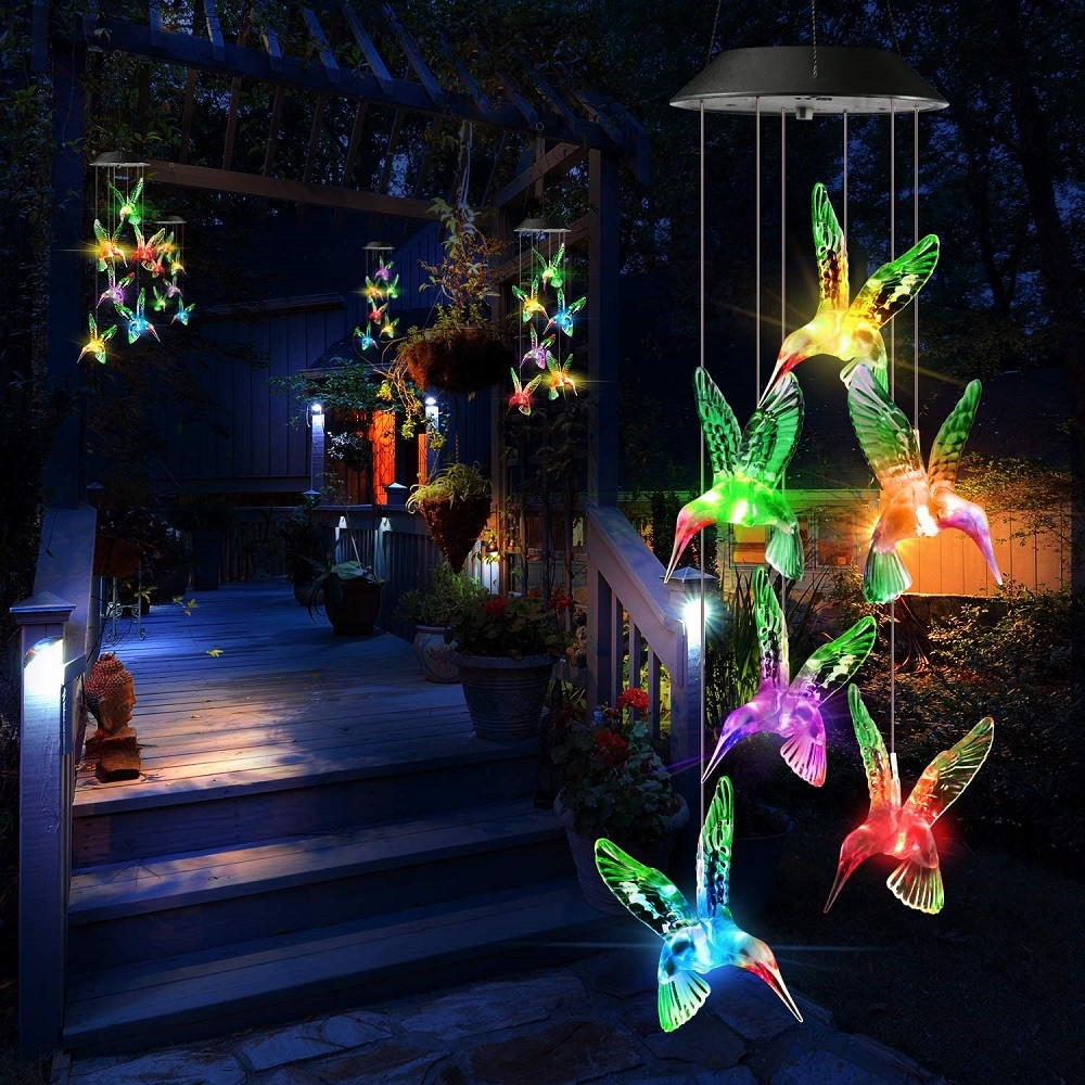 Solar LED Hummingbird Wind Chime $12 at Brad's Deals