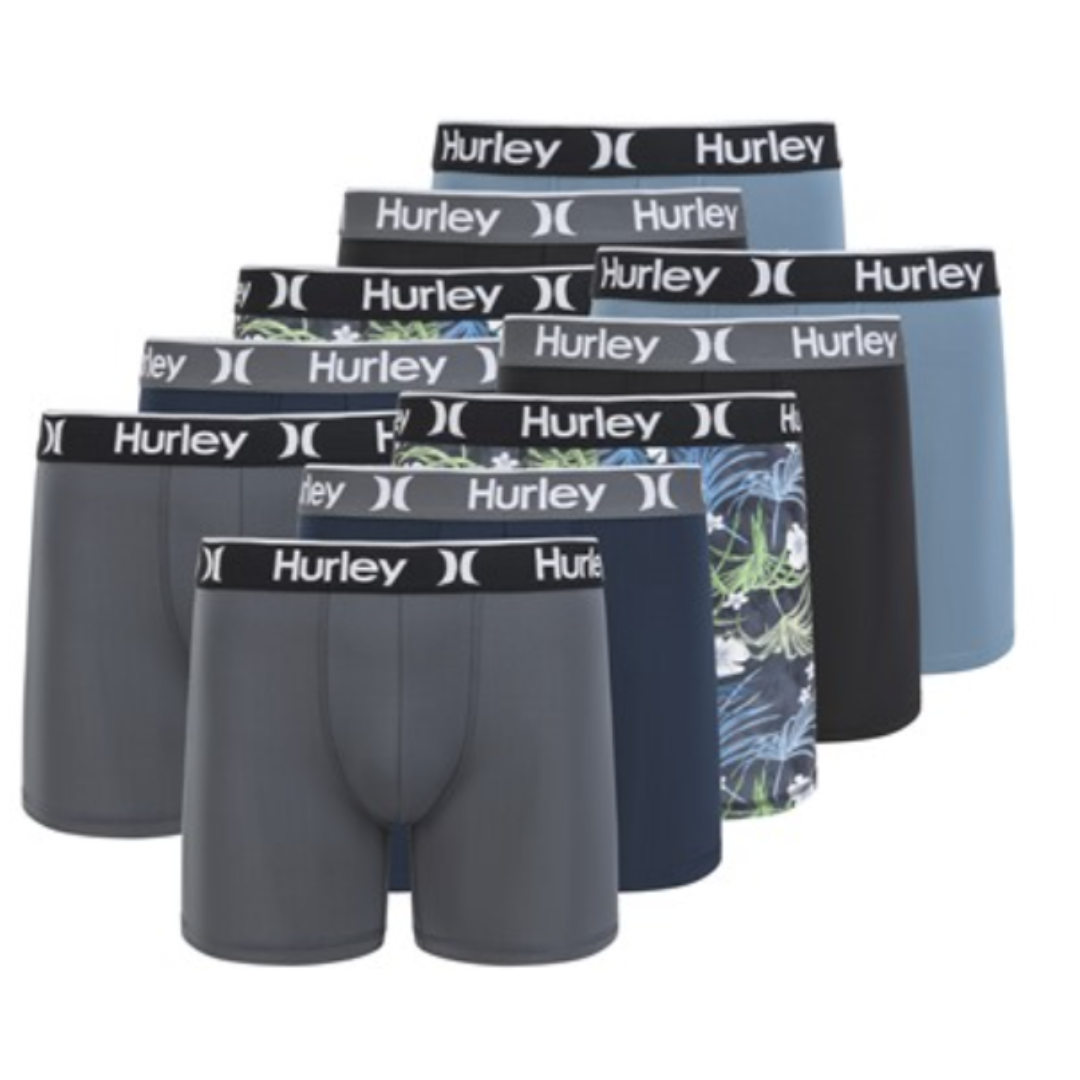 10pk Hurley Printed Boxers $25 at Brad's Deals