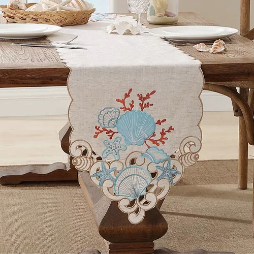 Beachy Cutout Table Runner $14 at Brad's Deals