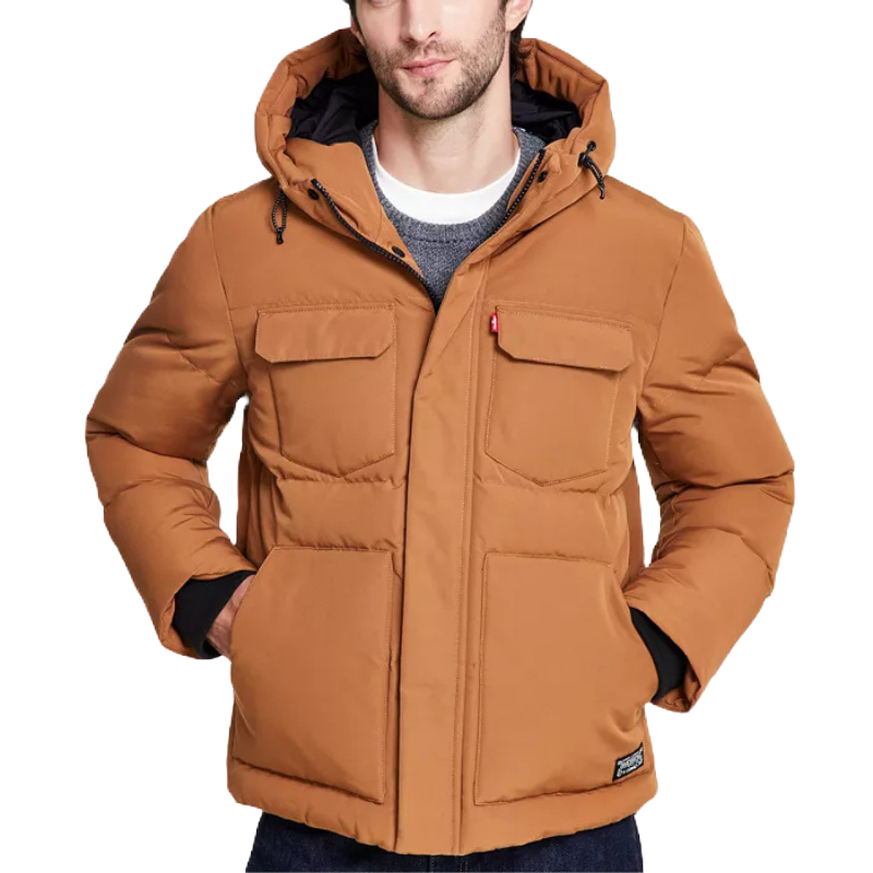 Levi's Men's Hooded Puffer Jacket $80 at Brad's Deals