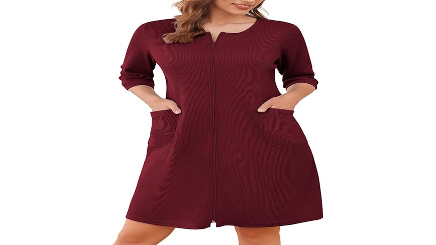 Women's Full-Zip Robe with Pockets $13 at Brad's Deals