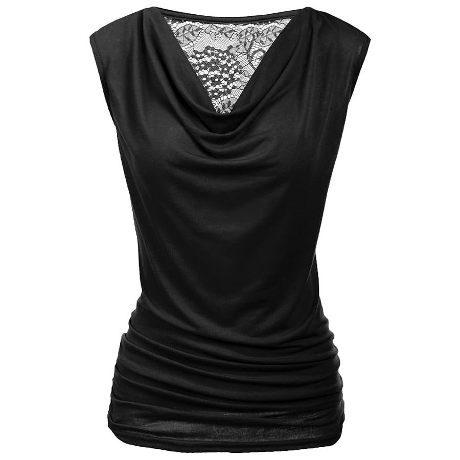 Cowl-Neck Tank with Lace Detail $14 at Brad's Deals
