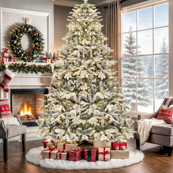 7' Snow-Flocked LED Christmas Tree $128 at Brad's Deals