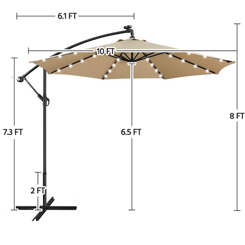 10' Solar LED Patio Umbrella $69