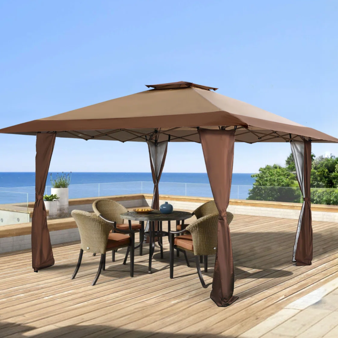 13' Pop-Up Gazebo with Curtains $134 at Brad's Deals