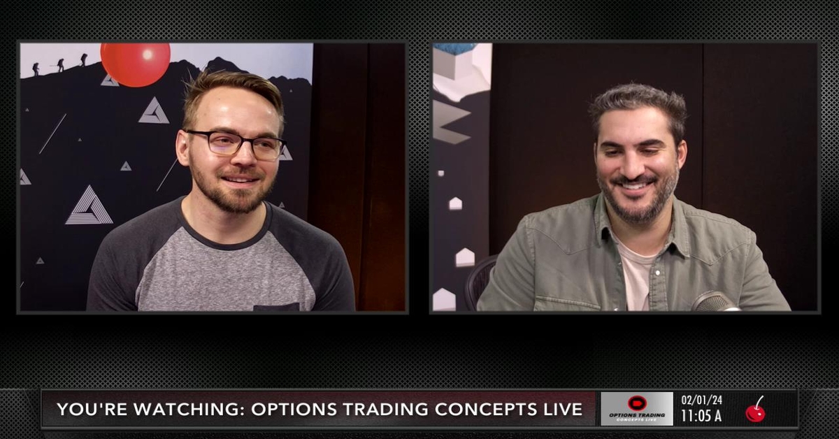 Two Trade Ideas FEB 1st - Options Trading Concepts Live | tastylive