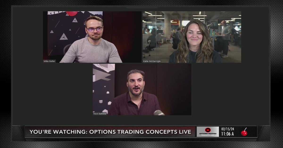 Three Treade Ideas FEB 15th - Options Trading Concepts Live | tastylive
