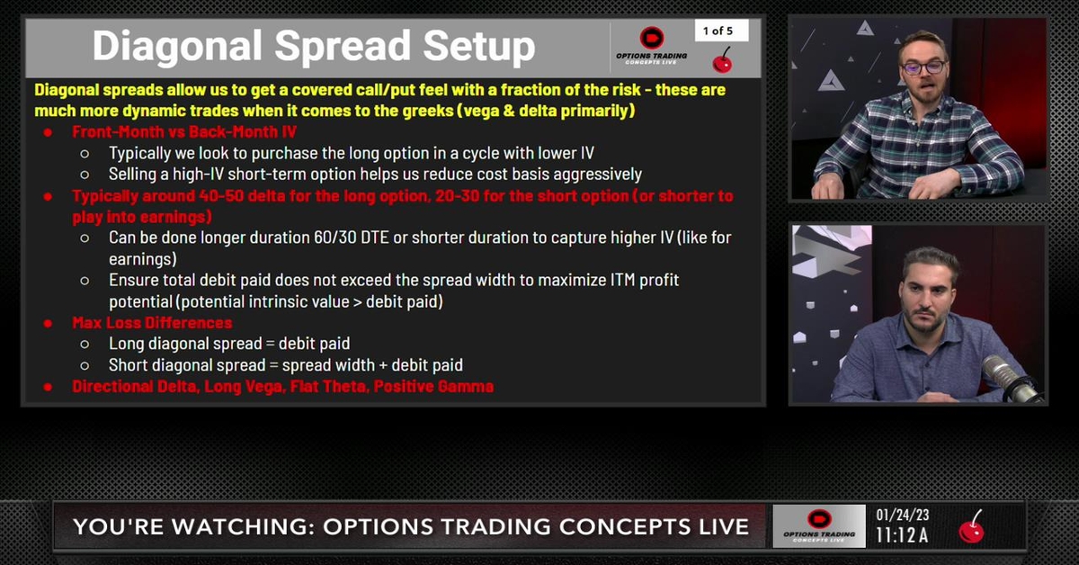 Short vs Long Diagonal Spread - Options Trading Concepts Live | tastylive