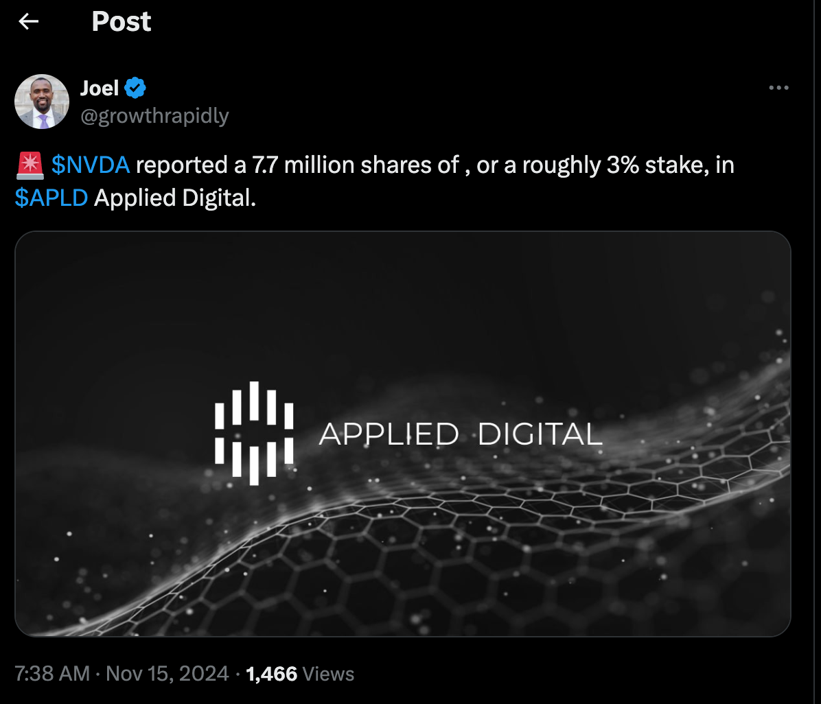 Applied Digital has emerged as a company to watch as Nvidia discloses ...