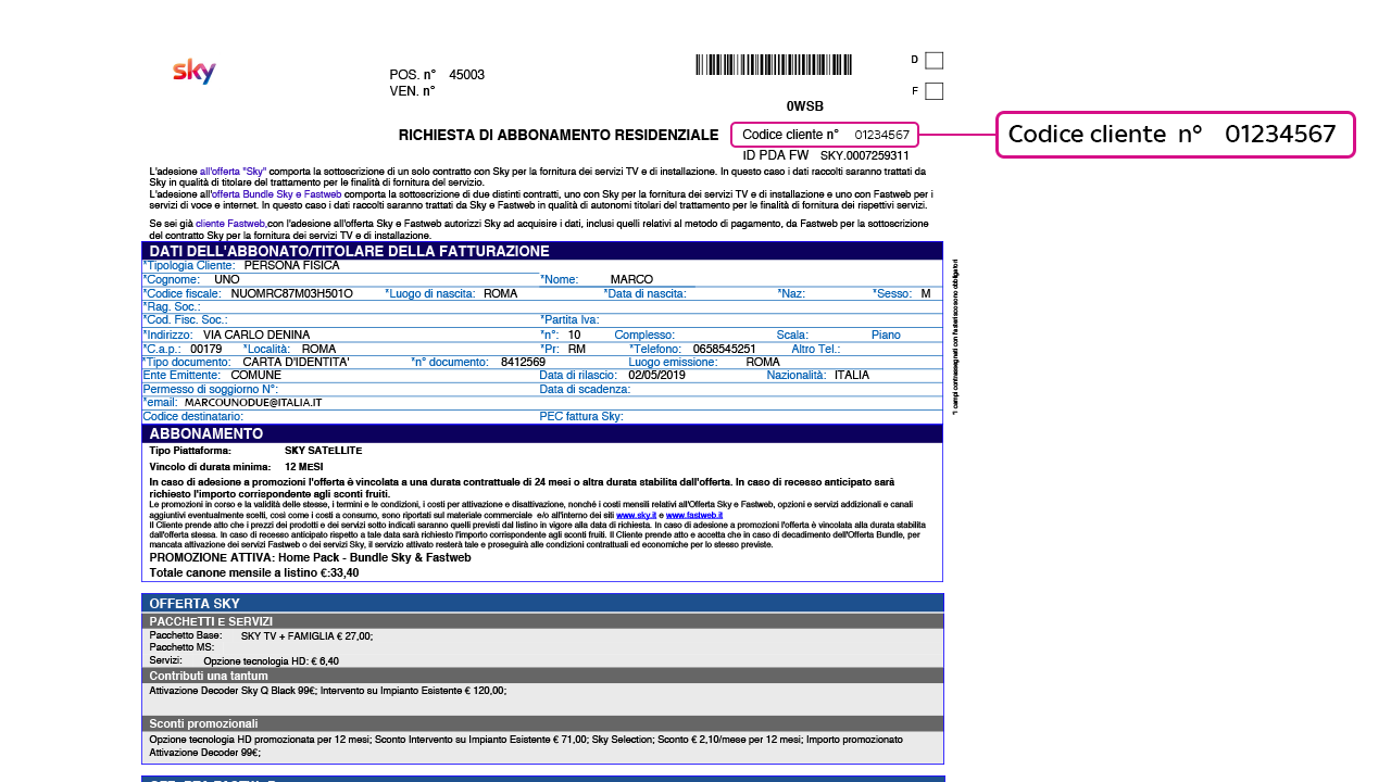 Sky iD: guida al codice cliente | Sky