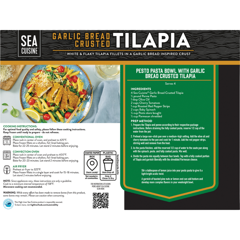 Garlic Bread Crusted Tilapia Family Size
