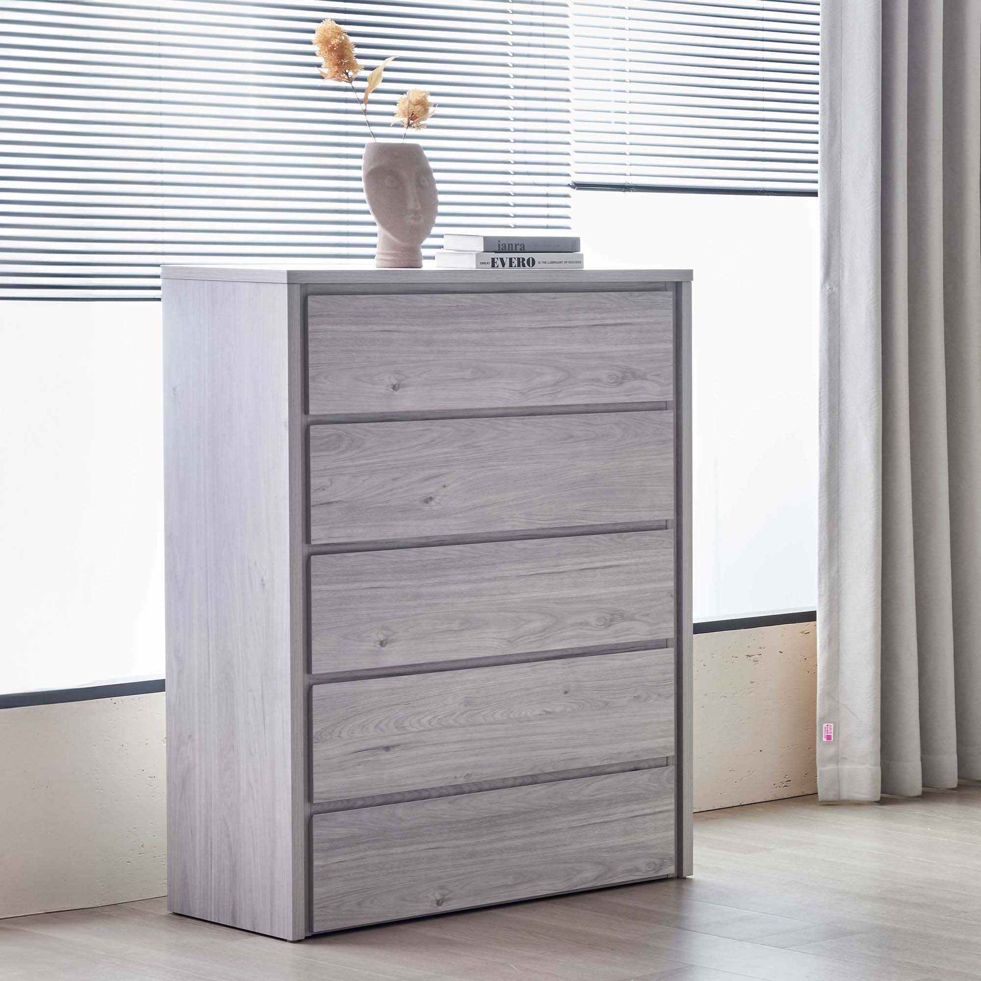 Nova Tallboy (5 Drawer), Stone Oak - Forty Winks