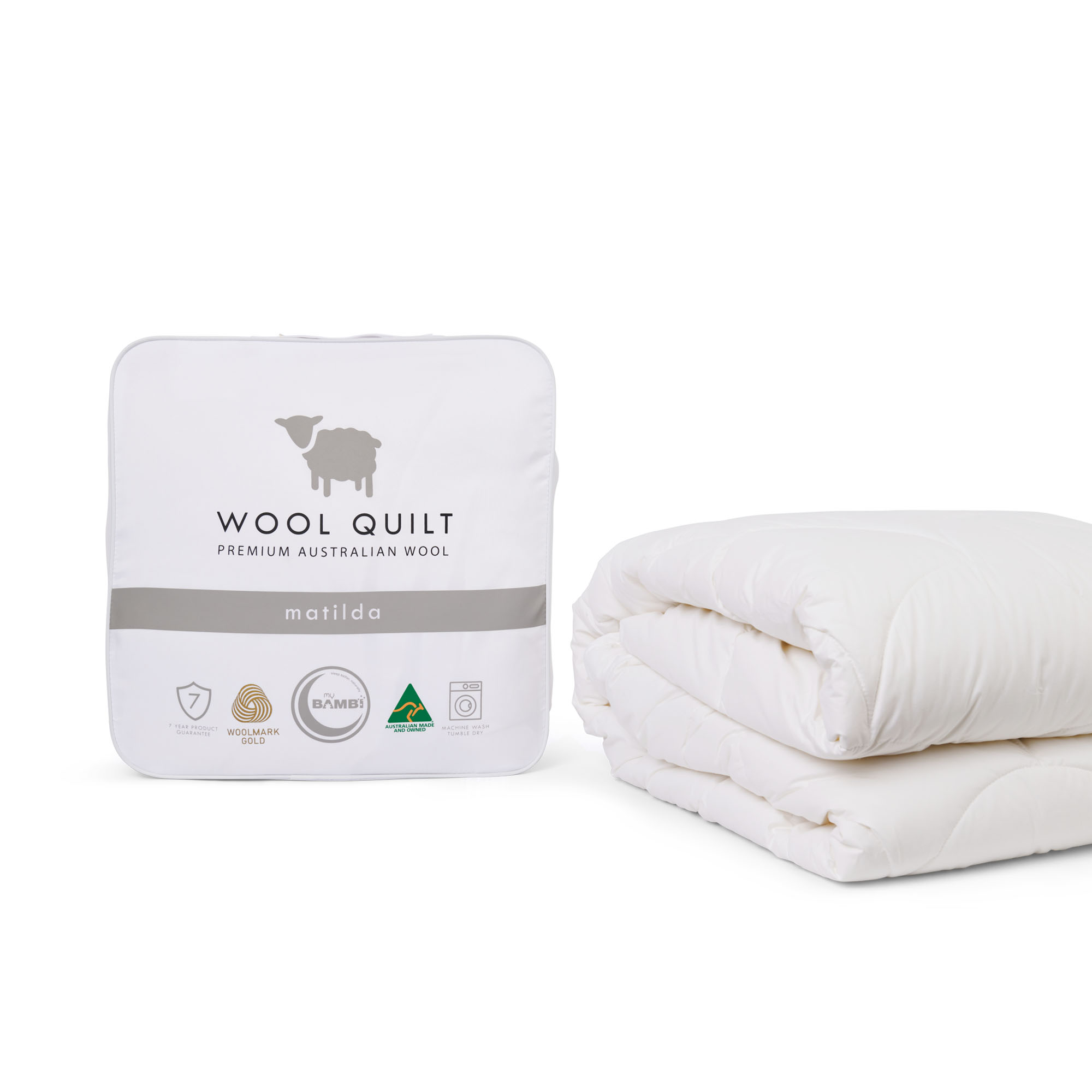 Bambi Matilda Wool Quilt - 500gsm, Queen - Forty Winks