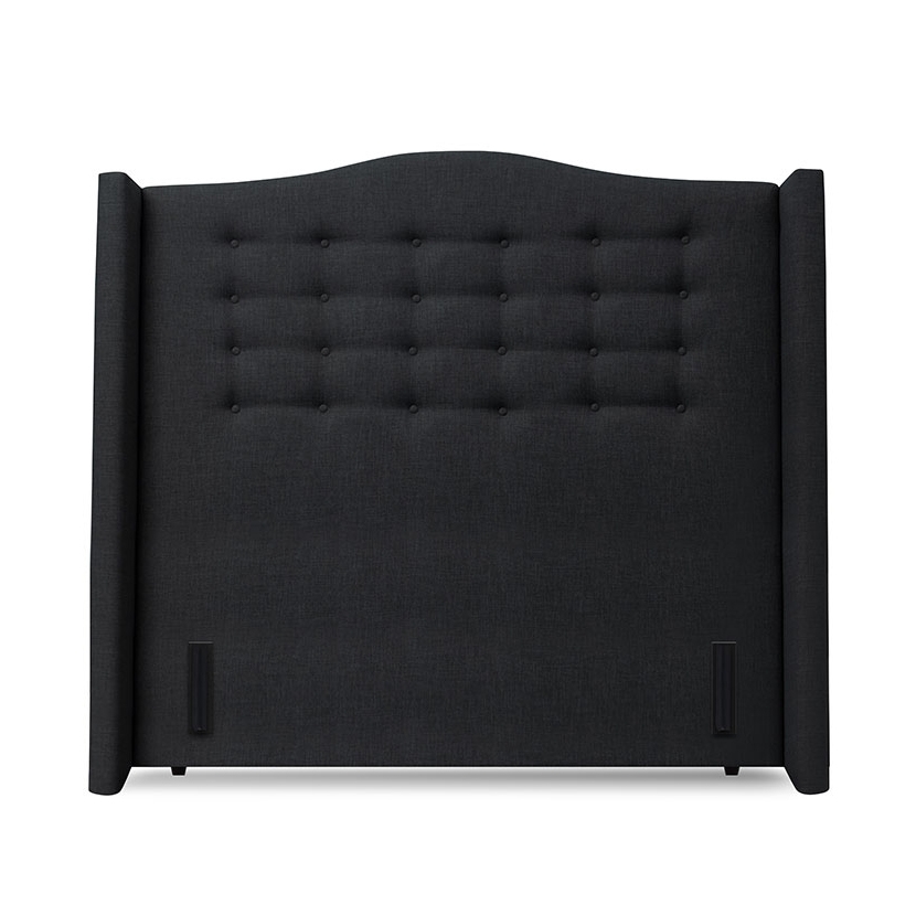 Ariel Upholstered Bedhead W/Buttons & Wings - Forty Winks
