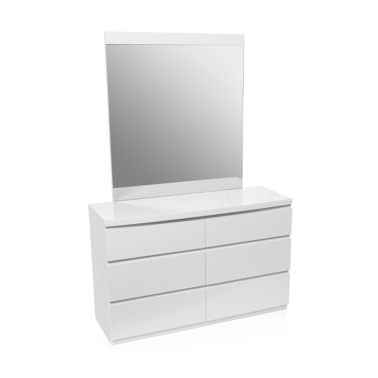 Ellipse Dresser (6 Drawer) & Mirror - Forty Winks