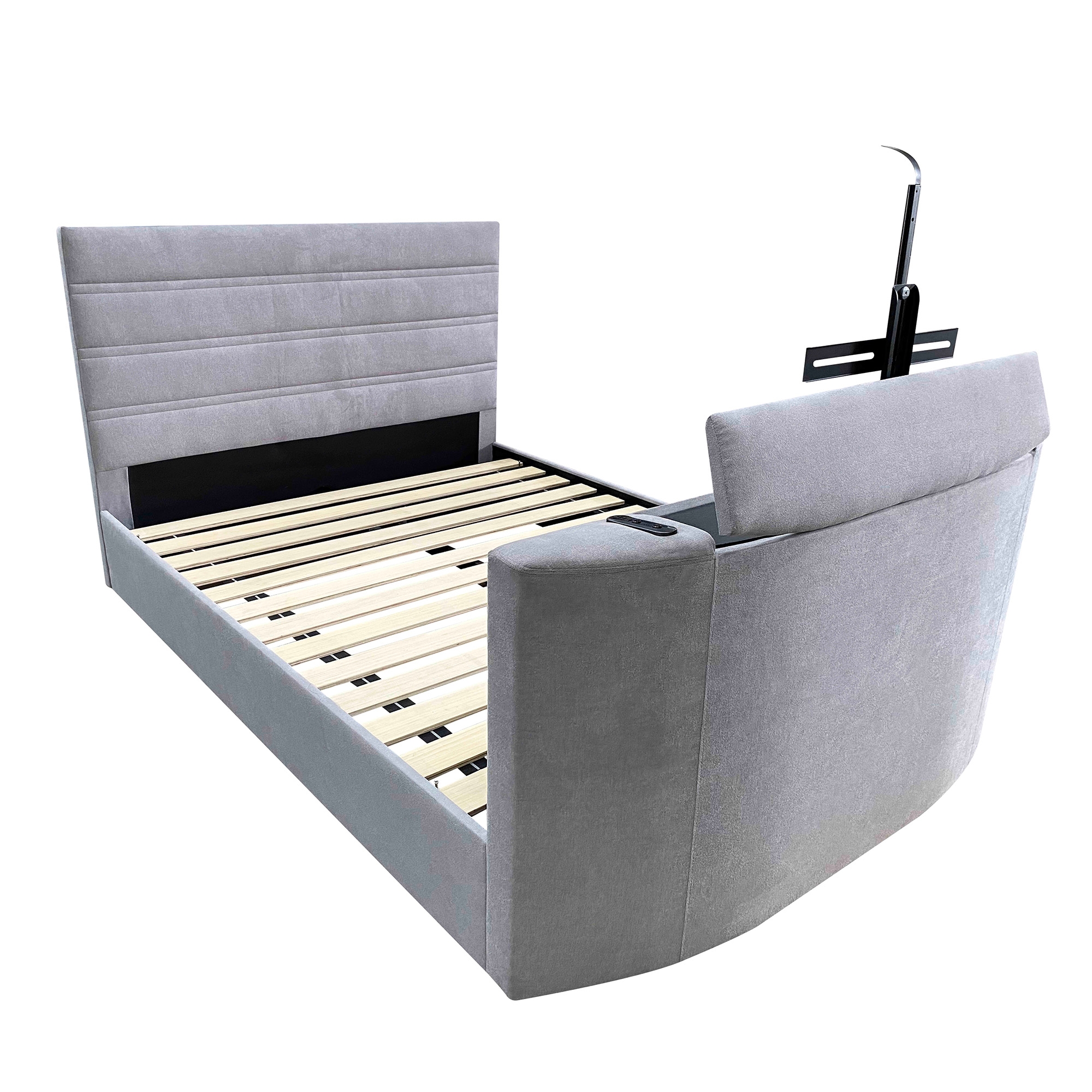 Luminous Upholstered Queen TV Bed Frame
