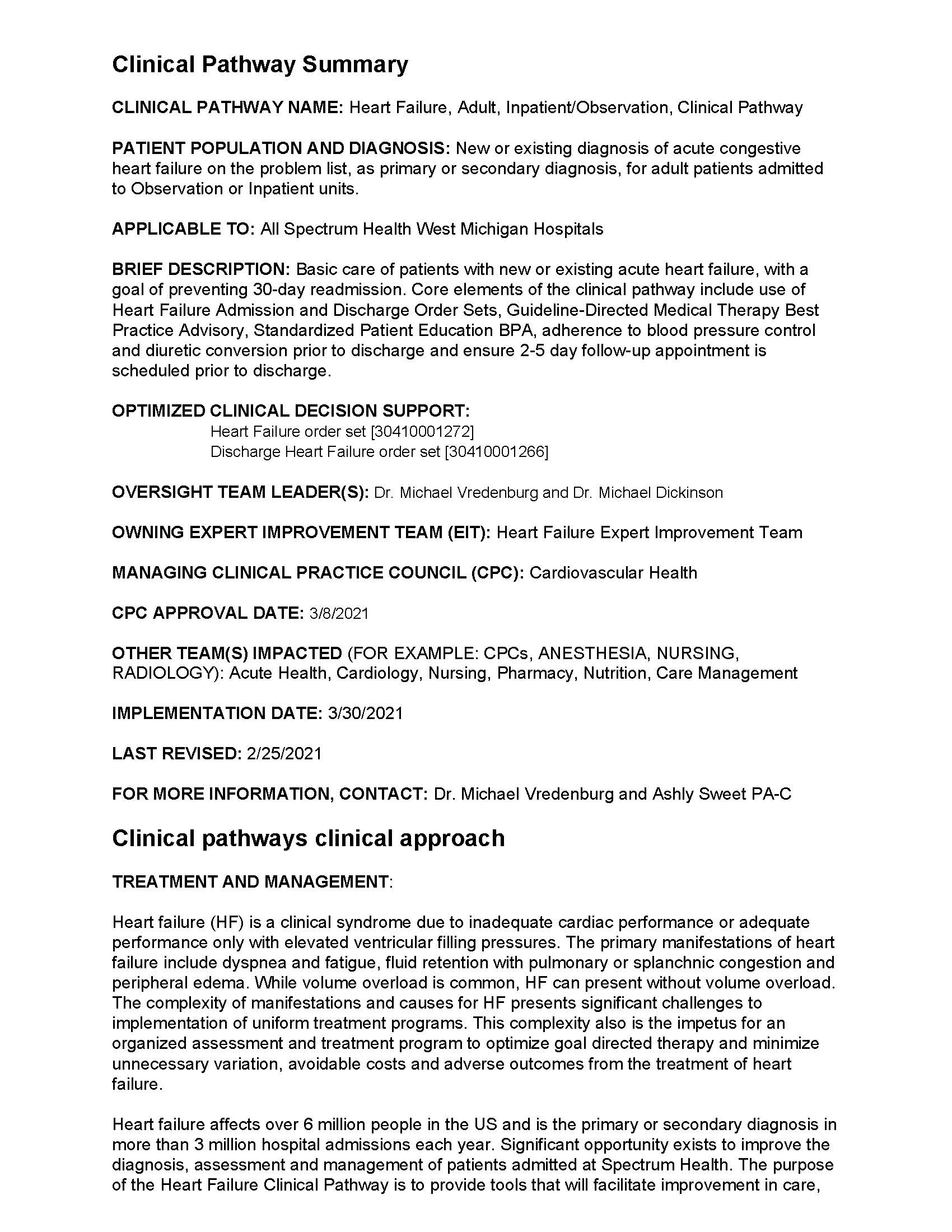 Heart Failure Spectrum Health Heart Failure Spectrum Health