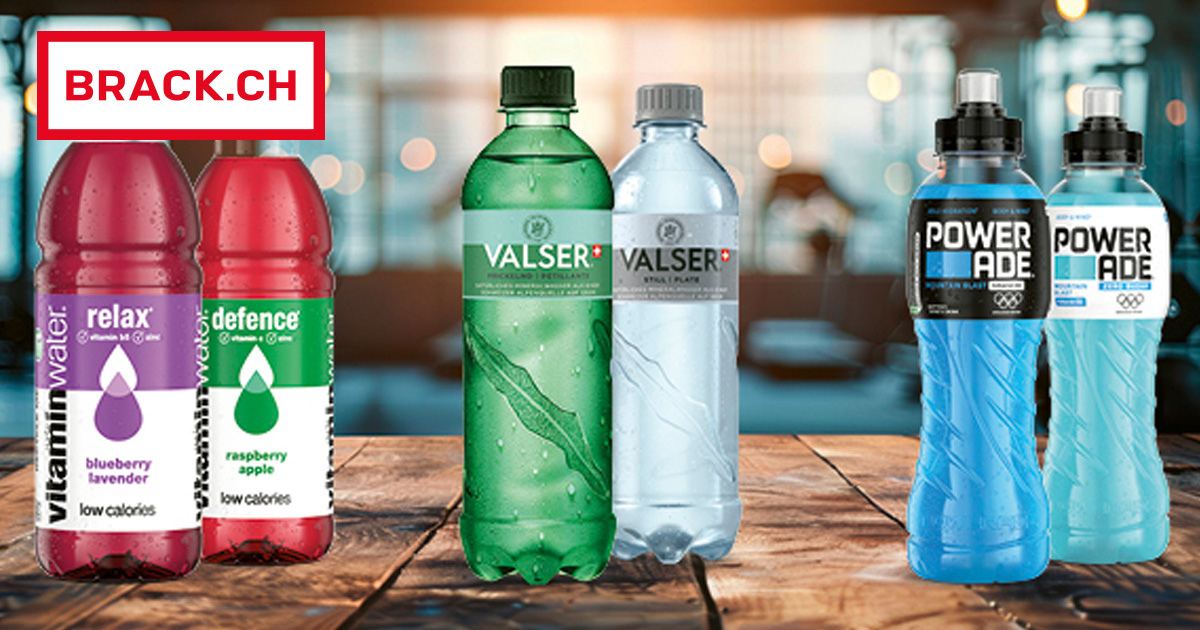 Valser, Vitaminwater et Powerade – stay hydrated