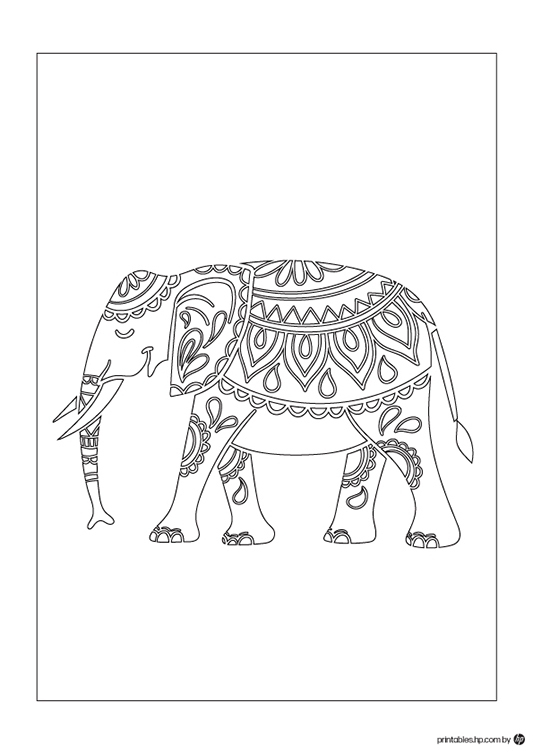 elephant colouring pictures to print