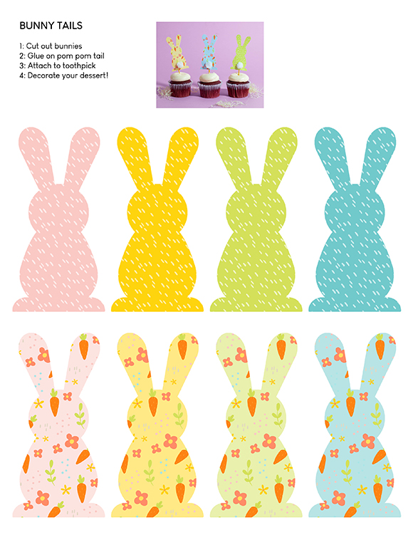 Bunny Tails Printable Toppers Bunny Party Printables And Decorations