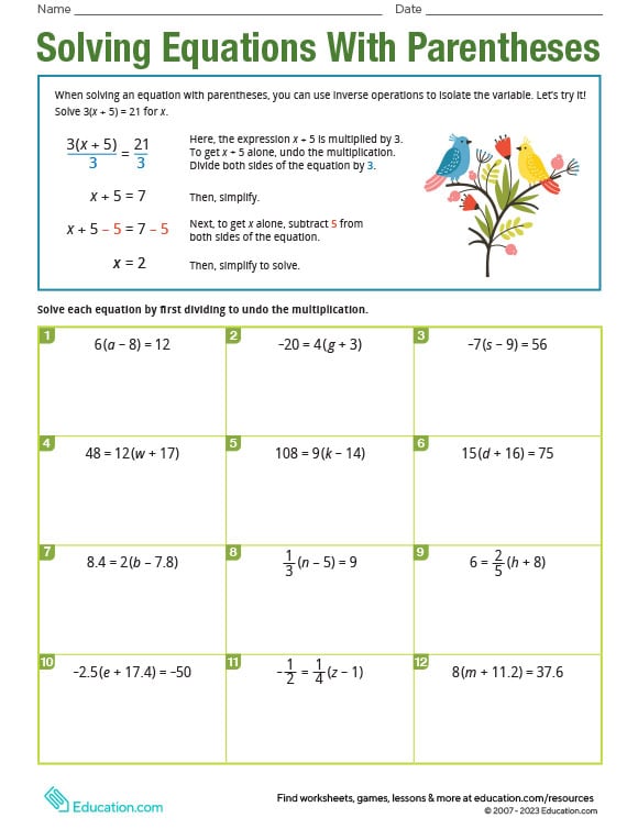 Printables Solving Equations With Parentheses HP United Kingdom Printables Solving Equations With Parentheses HP United Kingdom