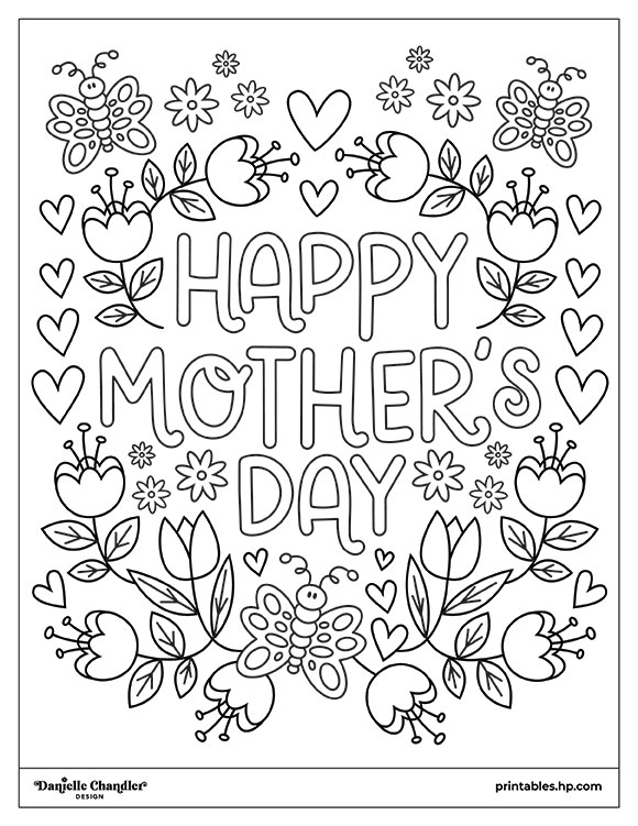 feliz dia de las madres abuela coloring page