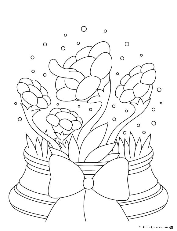 flower basket coloring sheet