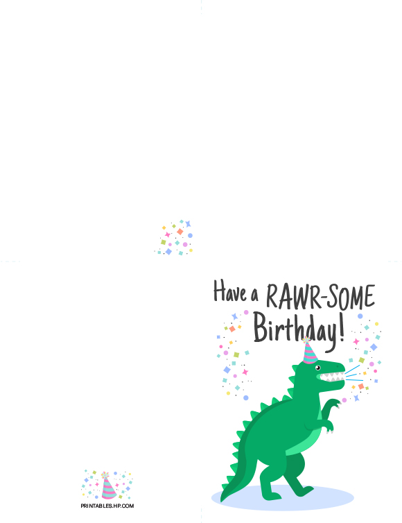 Printable Dinosaur Happy Birthday Cards Mom's Coloring Pages: