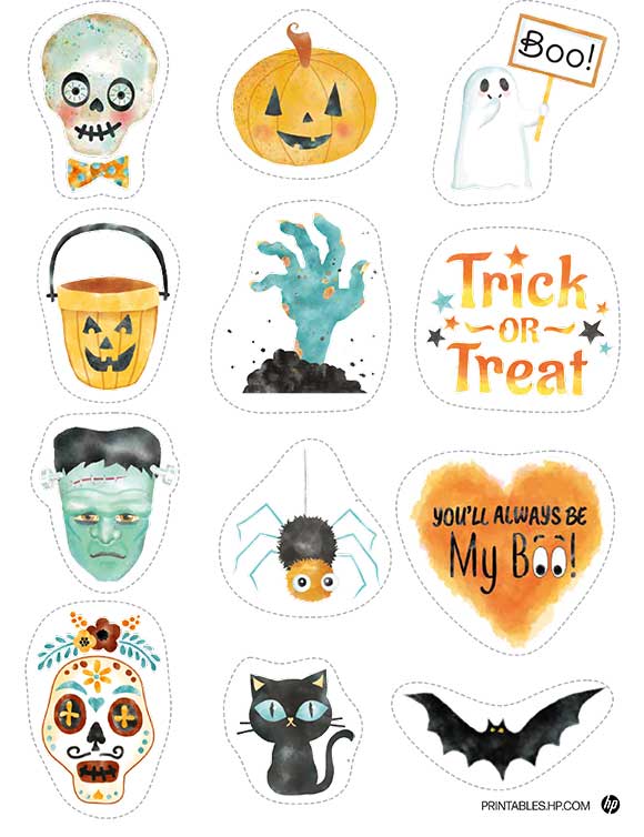 Calcomanías Imprimibles De Halloween