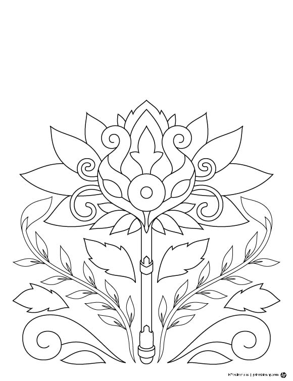 free abstract coloring pages of flowers
